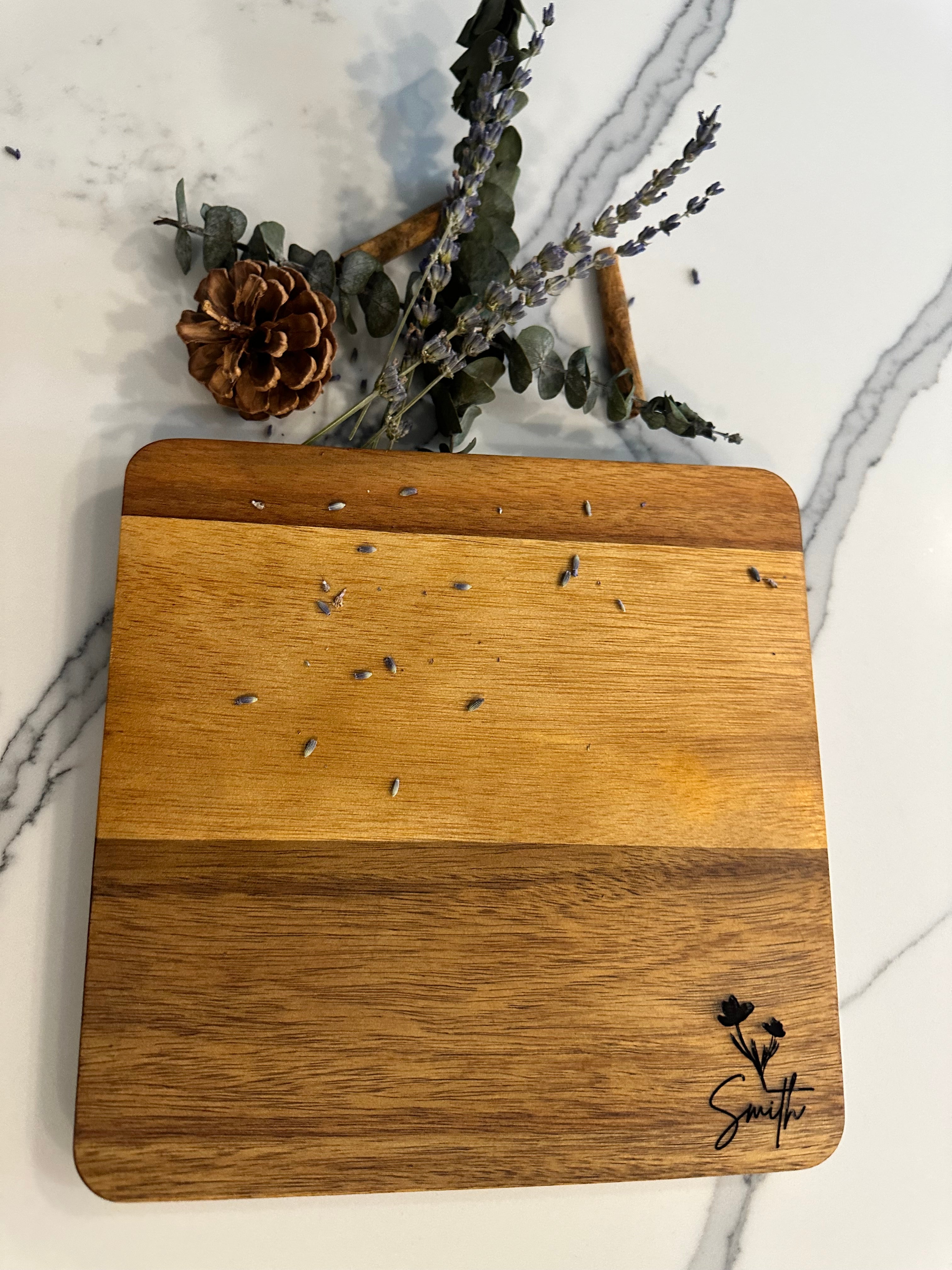 Personalized Square Wood Trivet - Engraved Trivet for Wedding Birthday ...